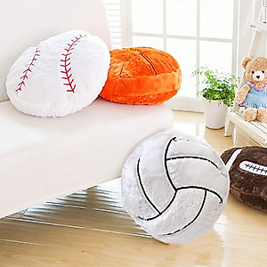 XIYUAN 13.8inch Stuffed Sports Balls Toy Football Basketball Sports Pillow,Kids Pillow Plush Stuffed Throw Pillow Home Decorative Throw Pillows Cushion Sports Toy Gift (Volleyball)