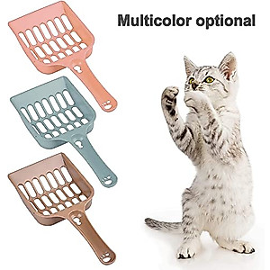 3PCS Plastic Cat Litter Scoop, Kitty Litter Boxes Scooper Pet Sift Shovel, Litter Cleaning Tool, 8.03.72.4 Inches (Pink, Blue, Coffee)