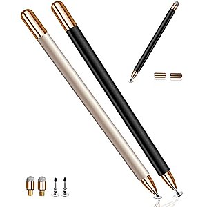 Styluslink(TM) High-Sensitivity Universal Touch Screen Disc Stylus Pen Compatitble with All iPad/iPad Air/iPad Mini/Pad Pro/All Samsung Tablets, Ceppphones and Laptop(2Pcs+4nibs)
