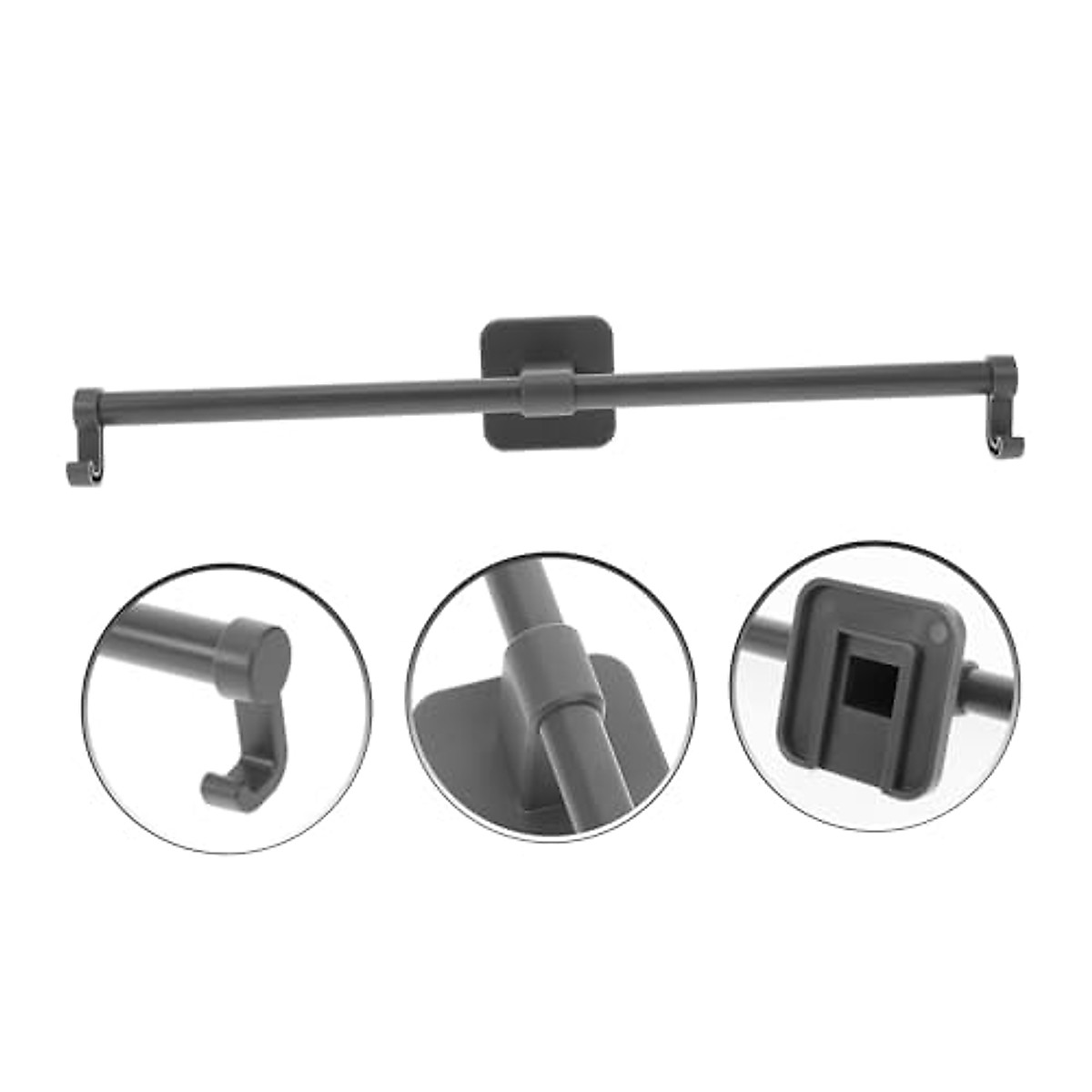 Retractable Towel Rack Cupboard Door Bar Towel Holder for Bathroom Bath Towel Holder Towel Shelf Towel Hanger for Bathroom Towel Rack with Hook Towel Bar Towel Holders Grey Plastic Veemoon