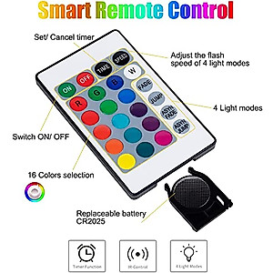 Minetom Color Changing Fairy String Lights: 66 Feet 200 Led Waterproof Twinkle Lights with Remote and Plug and 4 Light Modes for Craft Bedroom Ceiling Wedding Christmas 16 Colors