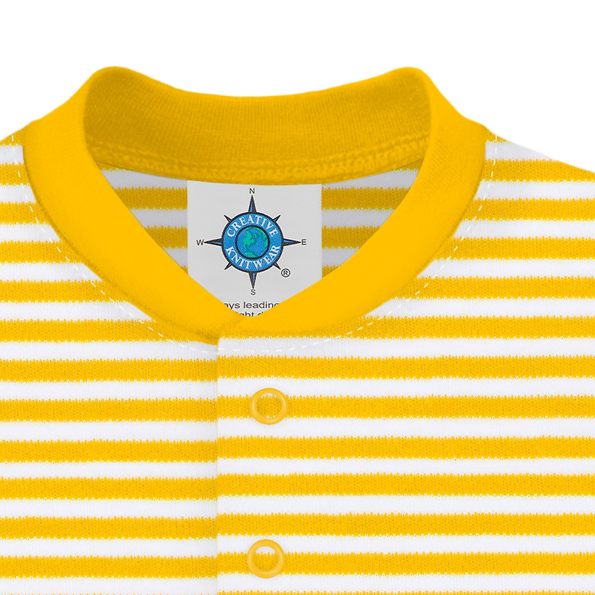 Creative Knitwear College Baby Striped Footed Romper - Michigan Wolverines Logo - Gold/White - 6-9 Months