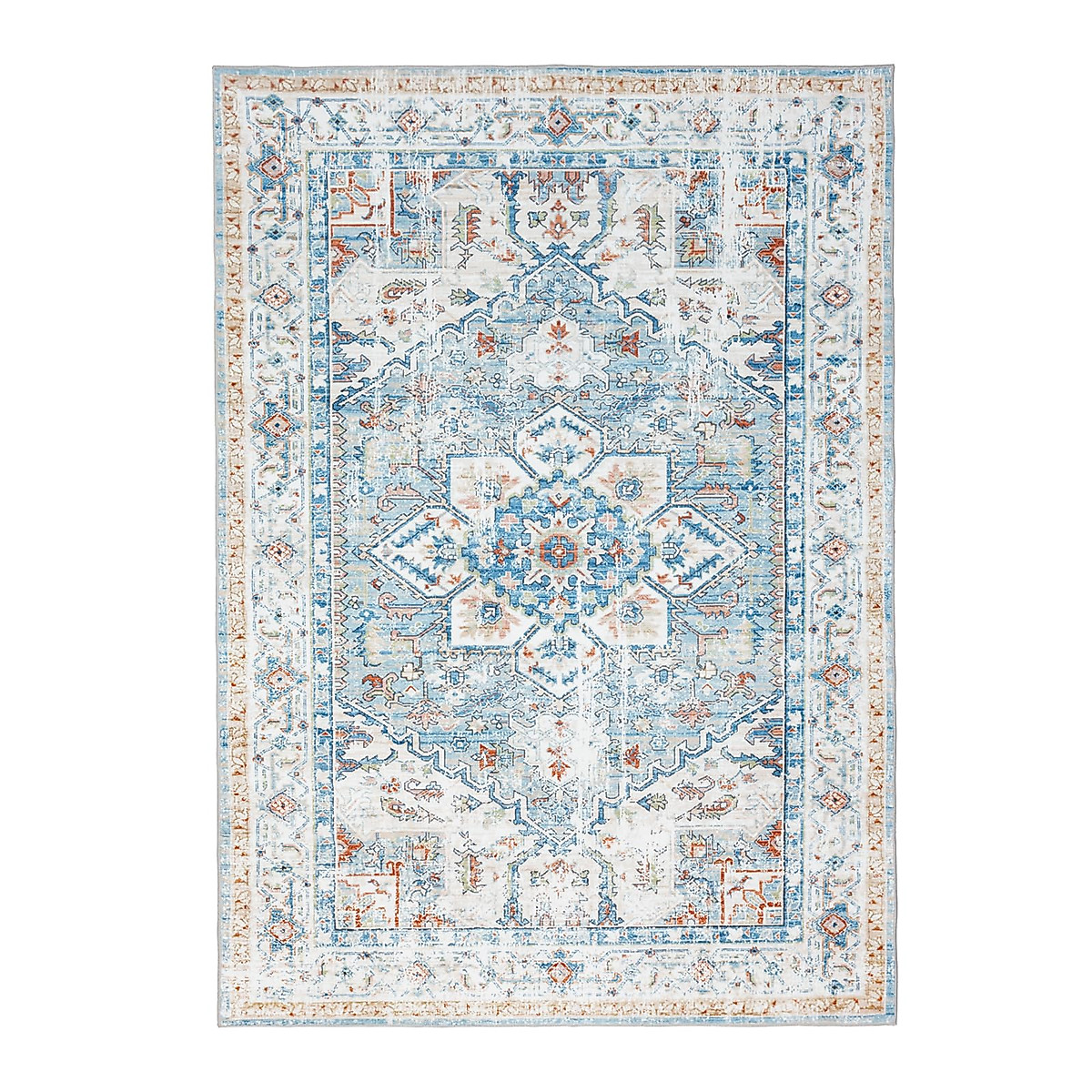 Lbris Area Rug 5x7 Machine Washable Rugs for Living Room Bedroom,Non-Slip Stain-Resistant Large Dining Room Rugs with Rubber Backing,Extra Soft Non Shedding Non Skid Vintage Carpet