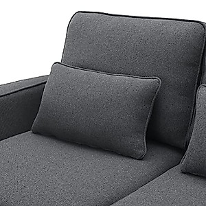 Multifunctional Modular Linen Upholstered Sectional Sofa Couch with Storage Consloe,Cupholders, USB Charging Ports and Wired & Wirelessly Charged for Home Office Apartment Living Room Furniture Sets