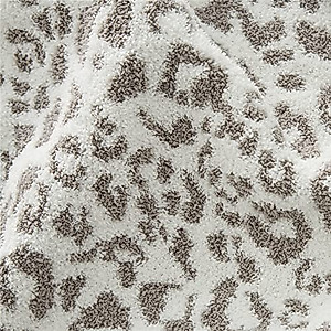 Fluffy Warm Plush Leopard Throw Blanket Twin Size, Reversible Grey Cheetah Printed Pattern Winter Fuzzy Fleece Blankets for Bed Couch Sofa, Soft Microfiber Blanket 60x80 Inches