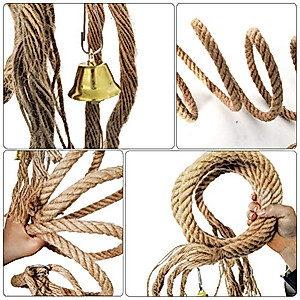 POPETPOP Parrot Rope Perch Hemp Rope Bungee Bird Toy Parrot Cage Toy for Conure (S)