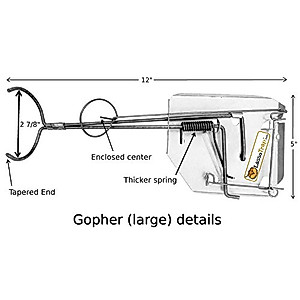 LASSO TRAP Gopher (Large) Trap (Pack of 2) Galvanized and Oil-Hardened Steel Lasso Trap/Super Cost Effective Reusable & Durable Animal Trap Best in The Lawn, Yard, Garden, Farm, & All Outdoor Setting