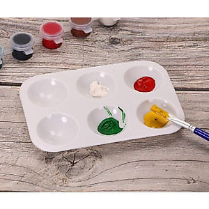 Penta Angel Art Paint Tray Palette 3Pcs 6 Well Plastic Rectangular Paint Tray for Watercolor Painting