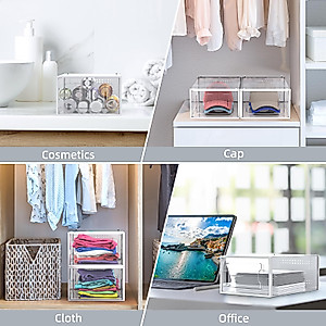 Elechomes Shoe Boxes Clear Plastic Stackable, 18 Pack Premium Shoe Organizer Storage for Closet Space Saving Foldable Shoe Rack Containers, Sneaker Display Case Holder Shoe Bin for Entryway Drawers