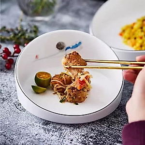 TOOSII Pasta Bowl Household Ceramic Cold Dish Plate Commercial Dish Plate Hotel Tableware, Salad Cold Dish Plate Bowls for Kitchen (Size : Medium)