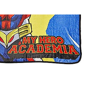 JUST FUNKY My Hero Academia All Might Large Fleece Throw Blanket | Official My Hero Academia Collectible Decorative Throw Blanket | 60 x 45 Inches