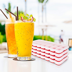 4 Pack Ice Cube Trays, Ice Tray Durable & Flexible, Ice Trays for Freezer, Silicone Ice Cube Tray, 14 Ice Cube Trays for Freezer With Lid, Super Easy Release Stackable BPA Free for Drinks & Cocktail