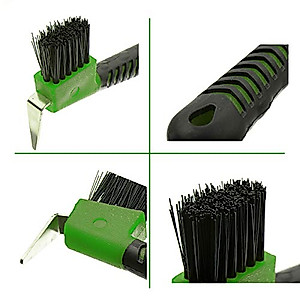 Horse Hoof Pick Brush with Soft Touch Rubber Handle (NEON GREEN)
