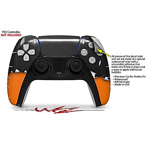 WraptorSkinz Skin Wrap compatible with Sony PS5 DualSense Controller Ripped Colors Black Orange (CONTROLLER NOT INCLUDED)