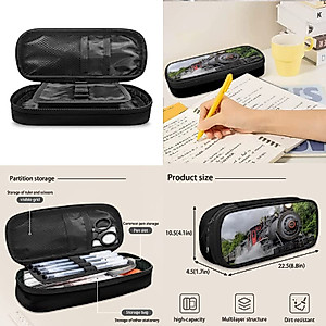 Poetesant 3D Train School Bag for Boys Girls Lunch Tote Bag Pen Pouch Lightweight School Backpack Lunch Box Pencil Pouch for High School Kids Back To School Gifts