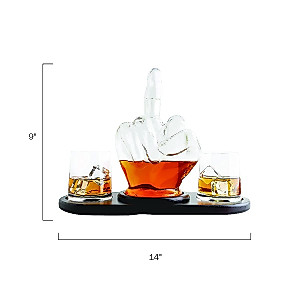 The Wine Savant Middle Finger Decanter Novelty Whiskey & Wine Decanter Set, Funny Gift for that Someone You Love! Middle Finger Gift For Adults, Flip Off Gift, Funny Gifts, Gag Gift