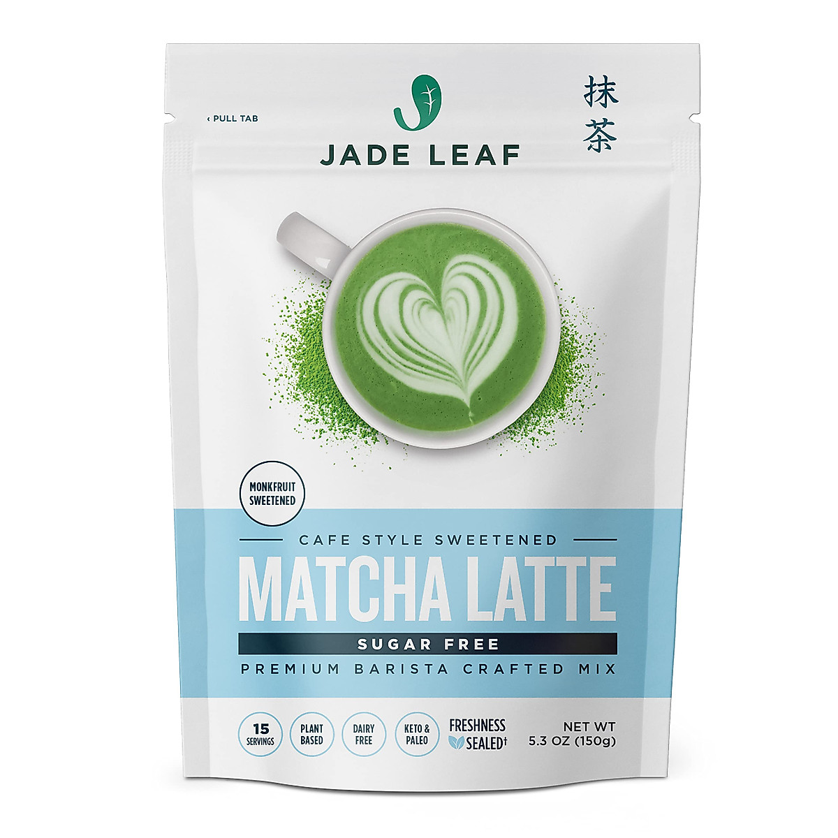 Jade Leaf Matcha Organic Café Style Sugar Free Matcha Latte Green Tea Powder, Premium Barista Crafted Mix, Authentically Japanese, 15 Servings (5.3 Ounces)