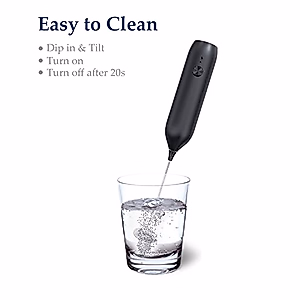 COKUNST Electric Milk Frother Handheld Rechargeable USB C, Powerful Milk Foamer Frother, Mini Drink Mixer Electric Handheld, Durable Whisk Coffee Milk Frother for Cappuccino, Latte, Hot Chocolate