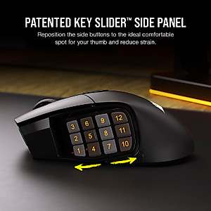 CORSAIR SCIMITAR ELITE RGB WIRELESS MMO Gaming Mouse - 26,000 DPI - 16 Programmable Buttons - Up to 150hrs Battery - iCUE Compatible - Black