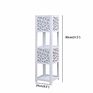 AVEO Floor lamp E27 Floor Lamp Modern Creative Carved Floor Light with Storage Rack Decoration Floor Lamps Bedroom Living Room Bedside Floor Light (Color : White)