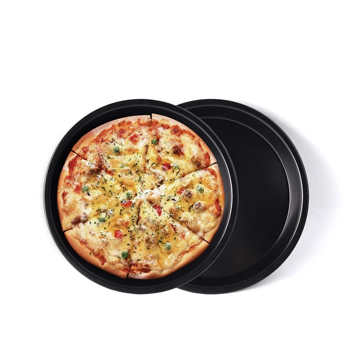 Safeya 8 inch Carbon Steel Non-Stick Black Color Coating Heat-Resistance Pizza Pan And For Cakes