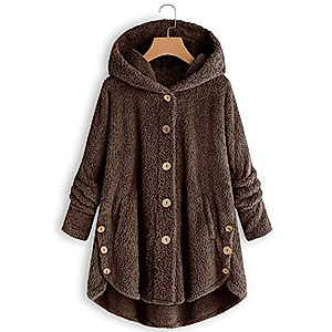 babysbule Oversized Fleece Sweatshirts For Women Button Down Long Sleeve Tunic Top Winter Warm Coats Blouse Hoodies Sales Tops Clearance Holiday Deals My Recent Orders Placed By Me Hot Tops Sales