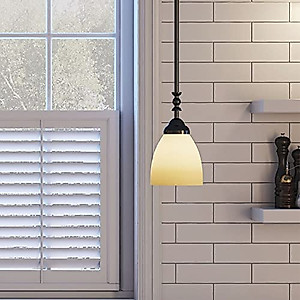 Designers Fountain 94030-ORB Apollo Collection 1-Light Mini-Pendant, Oil Rubbed Bronze Finish with Amber Sandstone Glass Shade