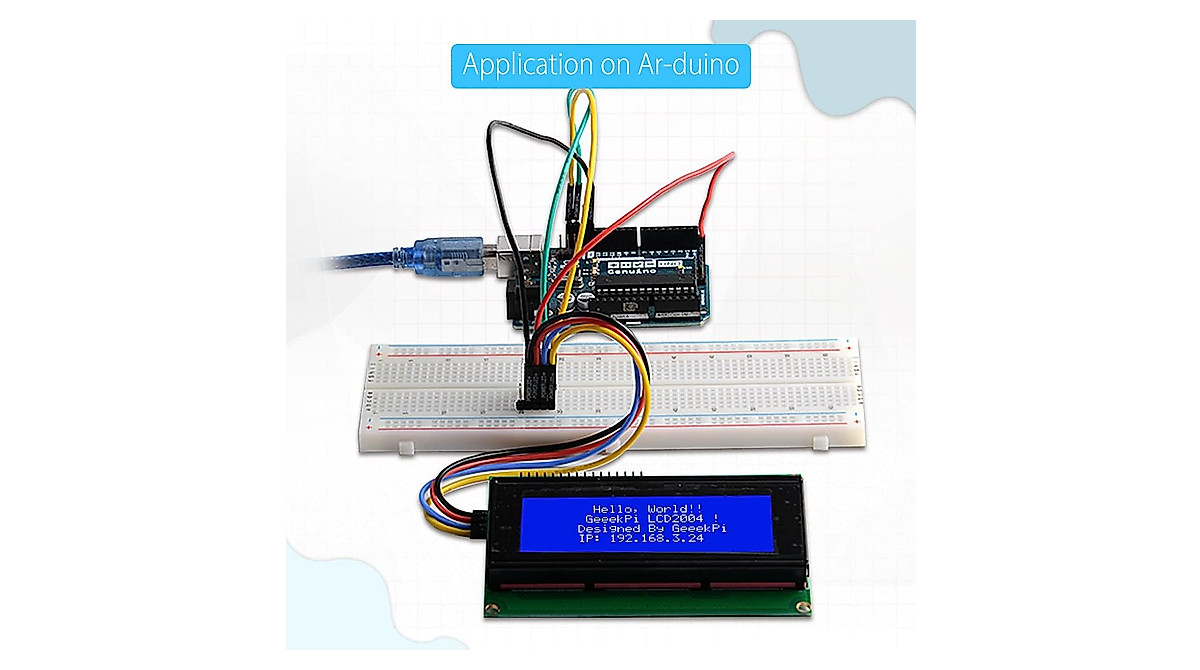 GeeekPi IIC I2C TWI Serial LCD 2004 20x4 Display Module with I2C ...