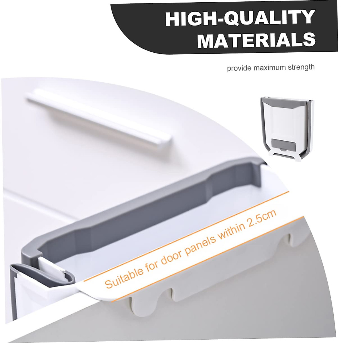 PRETYZOOM 1pc Trash Can Folding Storage Bin Trash Basket Storage Tank Wall-Mounted White