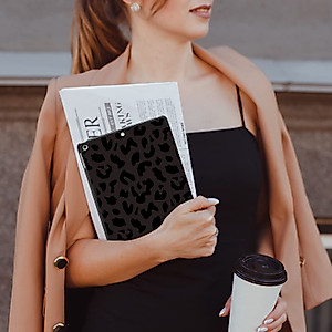 Deokke Compatible with iPad 9th /8th /7th Generation Case(2021/2020/2019) with 2Pcs Screen Protector and Hard Back iPad 10.2 inch Case,Auto Sleep/Wake Cover-Black Purple Leopard Cheetah