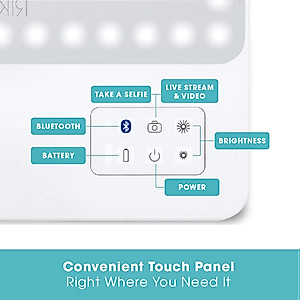 RIKI LOVES RIKI LED Vanity Mirror with Lights & Bluetooth - Portable Lighted Makeup Mirror with Magnification, Adjustable Stand, & Phone Clip | 5 Dimming Stages & HD Daylight Lighting Cosmetic Mirror