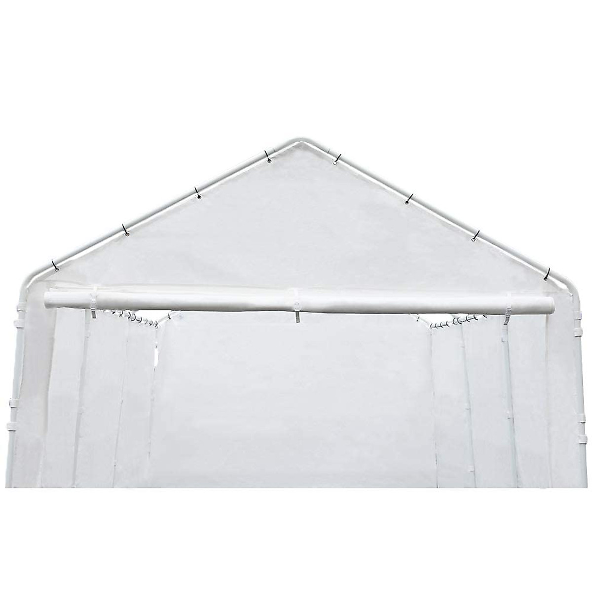 Abba Patio Replacement SideWall Cover for 10 x 20 ft Carport Shelter Garage UV Water Resistant SideWall Tarp with Rings (Frame & Top Cover Not Included), for 6 Legs Carport, White