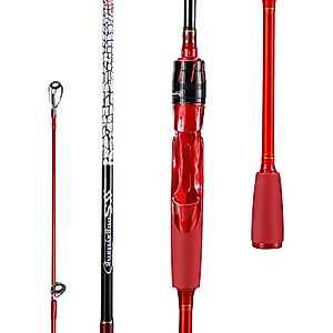 Sougayilang Fishing Rod Two Pieces,Sensitive Graphite Spinning Pole with Stainless Guide Rings and Comfortable Handle for Travel Saltwater Freshwater （S2.1）