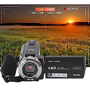 Estink HD Digital Video Camera, 30MP Digital Camera with 3.0 Inch Screen, 16X Digital Zoom,1080P Full HD Video, Wireless Control, Infrared Night Vision Function, Maximum Support 128GB Memory Card(US)