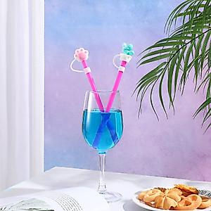 Silicone Straws Silicone Straw Tips Cover 6pcs Cute Straw Cover Caps Cartoon Drinking Straw Tips Lids for 6-8mm Straws Reusable Straw Plugs Straw Cup Accessories Silicone Straws Reusable