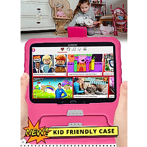 Cooper Dynamo [Rugged Kids Case] Protective Case for Samsung Galaxy Tab 4 10.1, Galaxy Tab 3 10.1 2013/2014 Released only | Child Proof Cover with Stand, Handle (Pink)