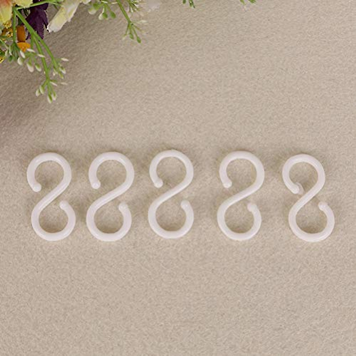 Artibetter 100PCS Plastic S Hook Hanger Kitchen Bathroom Hanging Pot Hook(White)