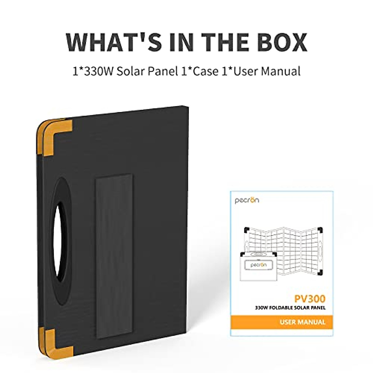 pecron PV300 330W Portable Solar Panels for E600LFP/E1000PRO/E1500PRO/E2000LFP/E3000 Portable Power Stations with Adjustable Kickstand Foldable Solar Panel Power Backup for Outdoor Van Camper Off Grid