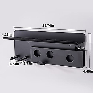 Dyson Supersonic Hair Dryer Holder, 304 Stainless Steel Dyson Hairdryer Wall Mount Stand, Dyson Hair Organizer Fits Curler Diffuser Two Nozzles Dyson Hair Dryer Holder