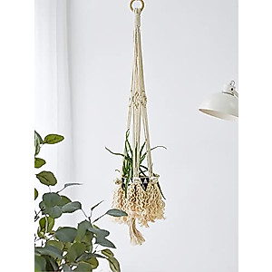 WXS-CHALL 5 Pack Macrame Plant Hangers Hanging Planter, Cotton Rope Hanging Plant Holders Decorative Flower Pots Indoor Outdoor Boho Home Decor (5 Size and 10 Hooks)