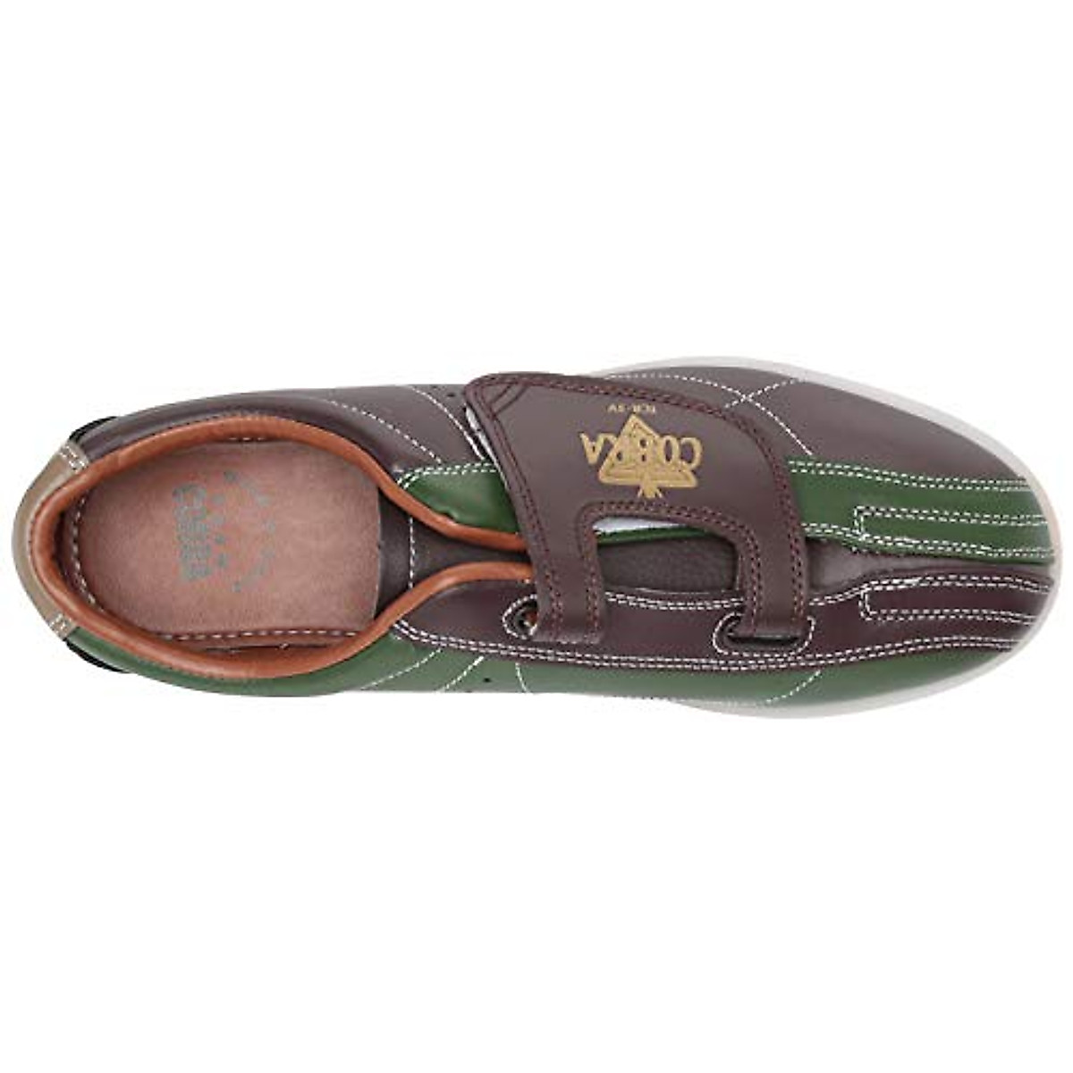 Mens TCR 3V Cobra Rental Bowling Shoes- Hook and LoopBrown/Green 5 1/2