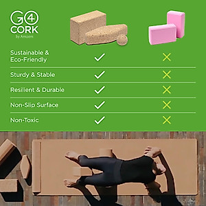 Go4Cork Cork Yoga Massage Ball - 2.4" Therapy Roller | Release Stress, Tension & Circulation | Non-Toxic, Alternative to Foam Yoga Massager | Sustainable & Eco Yogi Gift