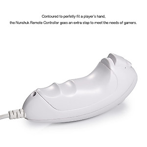 MODESLAB 4 Pack Wii Nunchucks Controller, Gamepad Joystick Remote Replacement Compatible for Wii Wii U Game - White