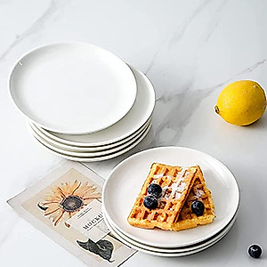 XINLTC 20-Piece Porcelain Dessert Plates, 5.6'' Round Appetizer Plates, Small White Plates for Appetizer, Cake, Sauce, Dinnerware Saucer Sets, Microwave, Oven, Dishwasher Safe