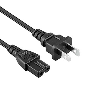 Marg 6Ft 2 Prong Polarized Power Cord for Arris Router Modem; Vizio Sharp Sanyo Emerson TV; Sony Playstation 1 2 PS1 PS2 XB DC Console System; Bose Companion 3 5 Speaker Audio System AC Wall Cable