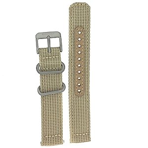 SEIKO Original Nylon Beige Watch Band 18 millimeters- Model SNK805