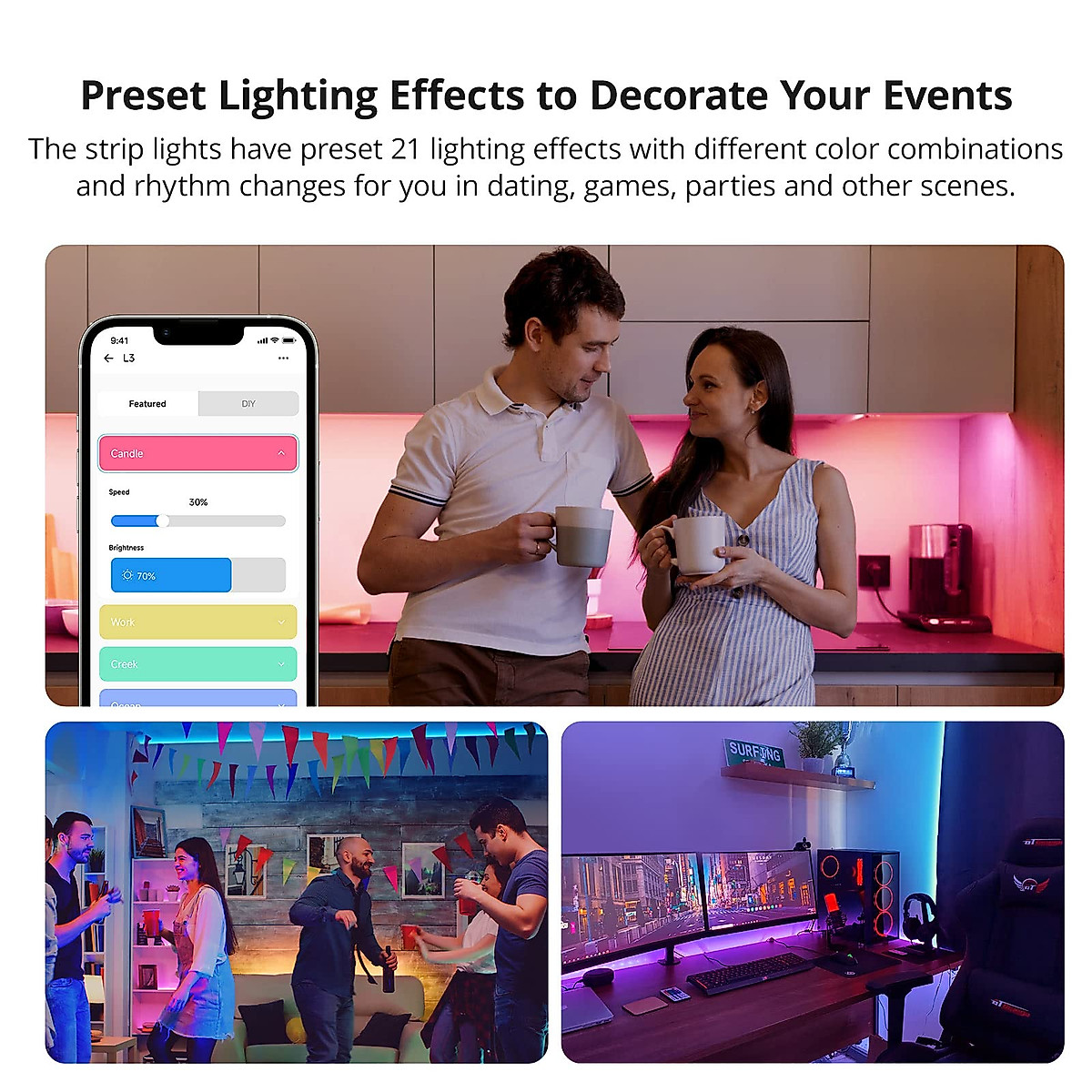 SONOFF L3 Smart WiFi Led Strip Lights, Alexa Led Strip Lights for Bedroom, Room, 16.4ft RGB 5050 Color Changing Led Lights, APP/Voice Control