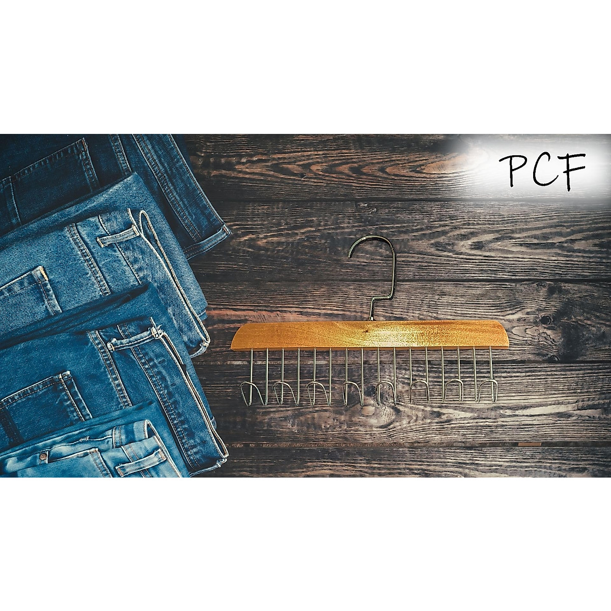 2 Pack Non-Slip Wooden Hanger for Closet, 360 Degree Space Saving Hanger, Organize and Storge Hanger with 8 Hooks, Bra Hanger, Tank top Hanger, Belt Hanger, Tie Hanger, Scarf Hanger, Lingerie Hanger