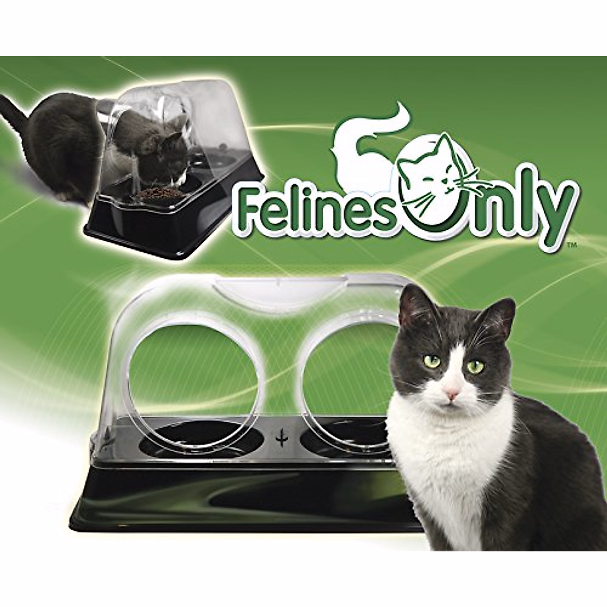 Felines Only - the Purrrfect Cat Dish - Veterinarian Designed Cat Feeding Bowl that Keeps Dogs Out of the Cat Food