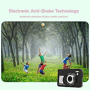 Digital Camera for Teens, 2.7K Ultra HD 48MP Point and Shoot Camera, 2.7in LCD Rechargeable Students Compact Camera with 16X Digital Zoom, Mini Vlogging Cameras for Kids Beginners